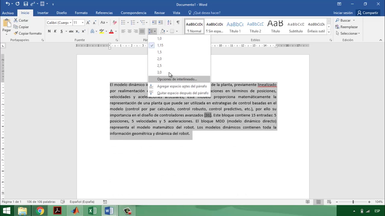 INTERLINEADO EN WORD - YouTube