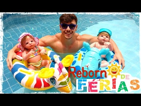 ROTINA DE FÉRIAS! Bebês Reborn Gêmeos em um dia de Piscina! Peter Toys Reborn baby in the pool