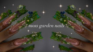 Moss Garden Nails🌿🌸🦋| polygel application + trendy nail art!✨