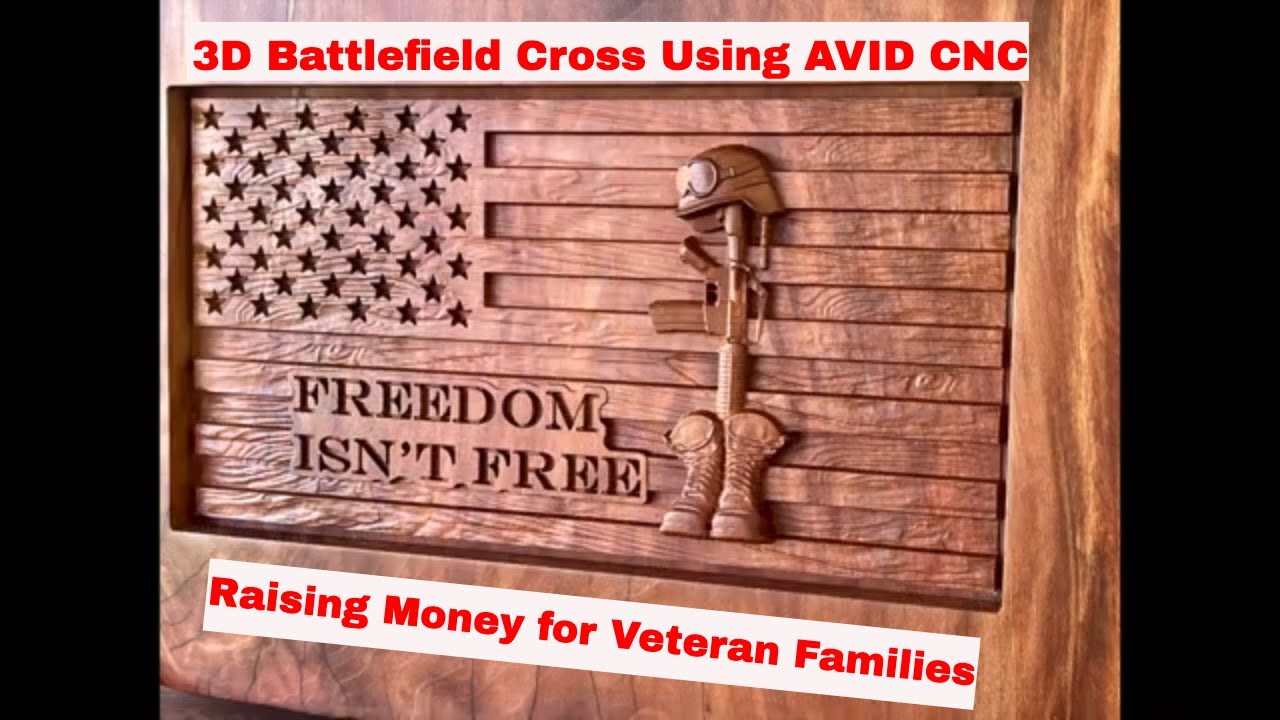 Using Avid CNC to Create a 3D Carved Flag for Veteran Charity - YouTube