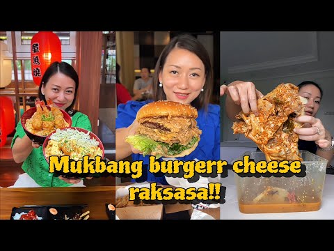 [Mukbang]Burgeer raksasa cheesse viral 🆚 Ikan Kelas Kakap seleb tiktok || nanakoot | asmr
