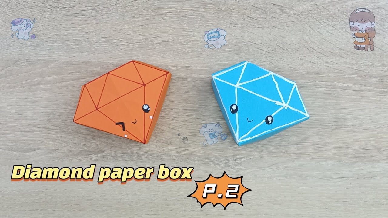 Origami Diamond Paper Box (Blue) - Part 2 - YouTube