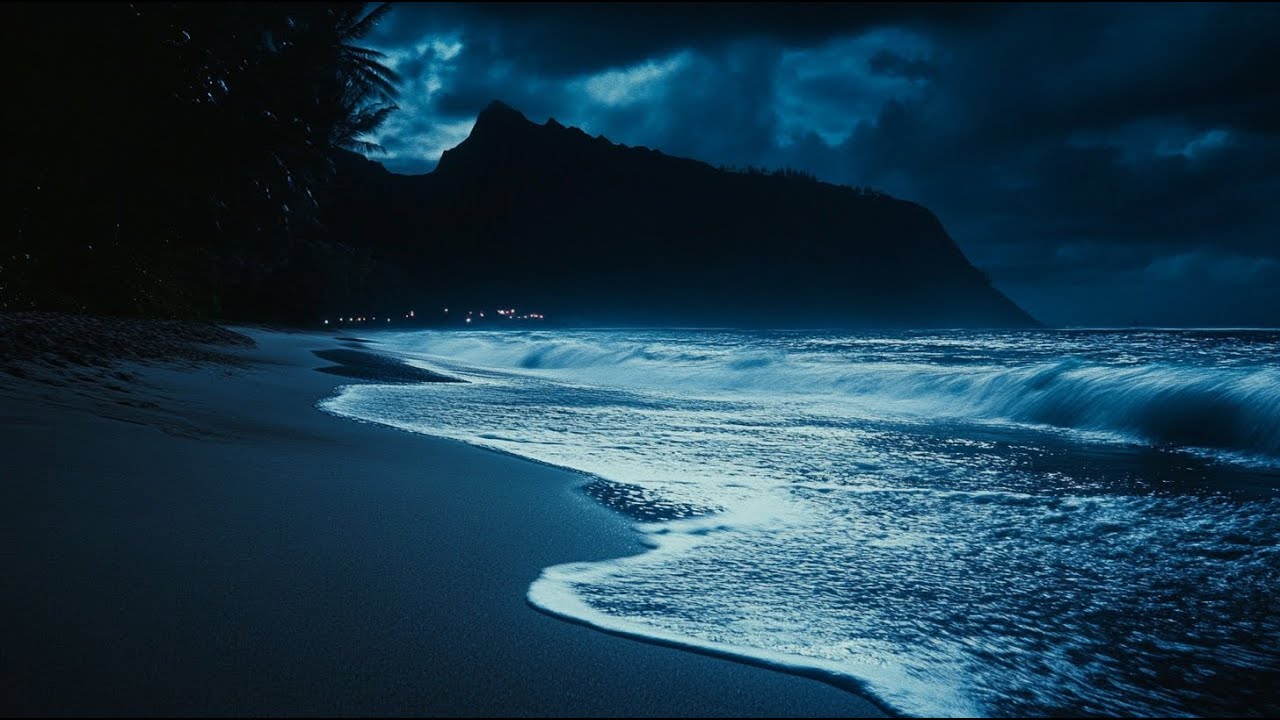 Soothing Waves In Quiet Night | Fall Easily Asleep On The Beach With ...