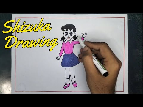 Shizuka Drawing | How to draw Shizuka from Doraemon step by step ...