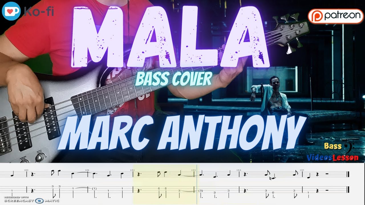 MALA - Marc Anthony Bass Cover (Pdf+Guitarpro+Backingtrack) - YouTube
