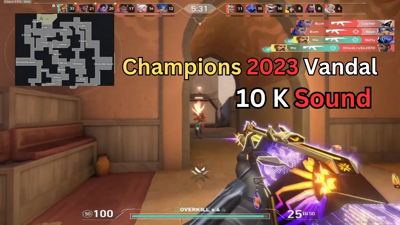 Valorant Champions 2023 Vandal 10 Kill Sound - YouTube