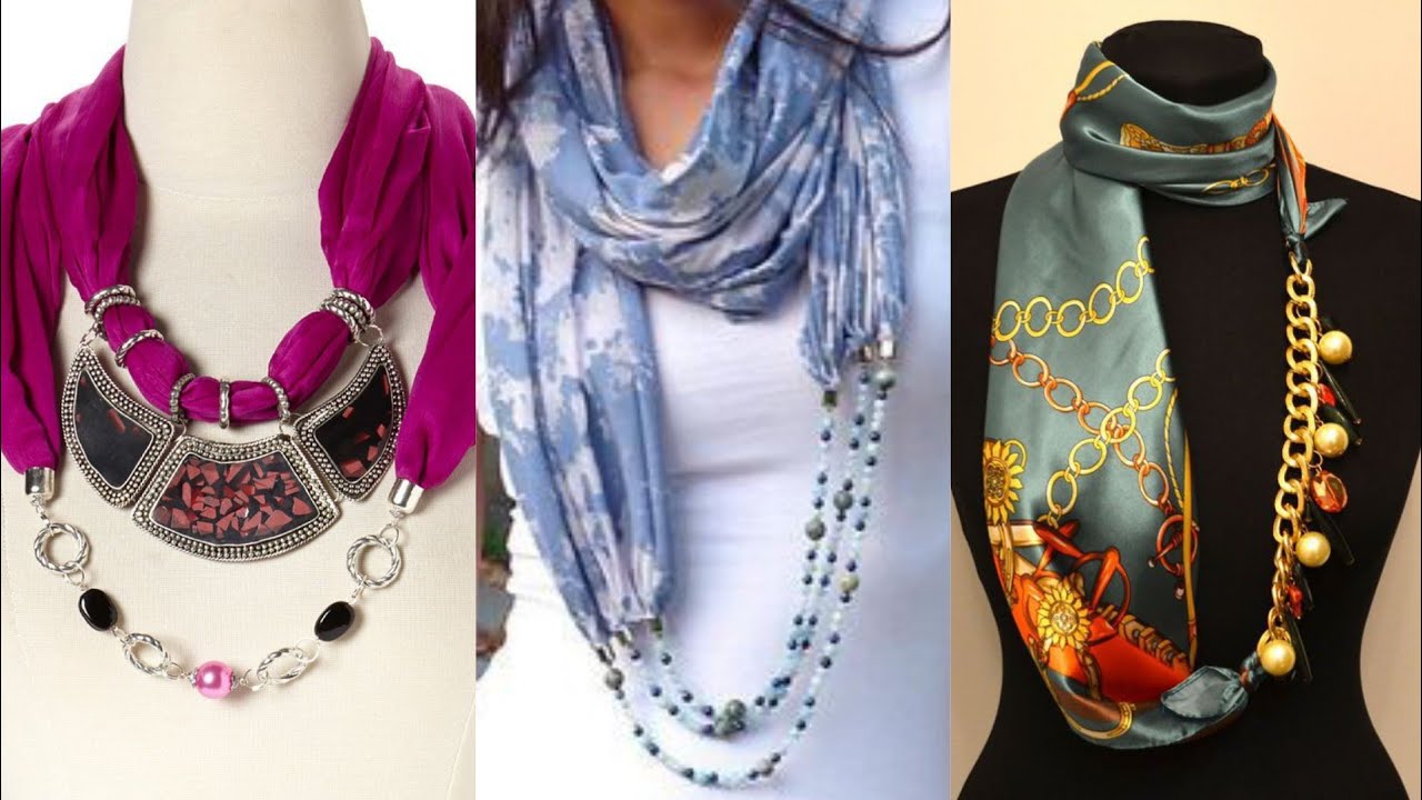 Scarf Jewellery | Scarf necklace | stylish scarf - YouTube
