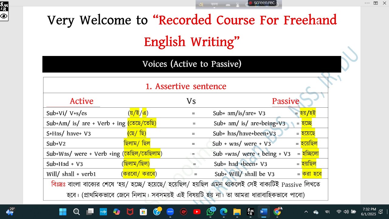 Voices।। Active Vs Passive changes।। Reading Skills and Writing ...