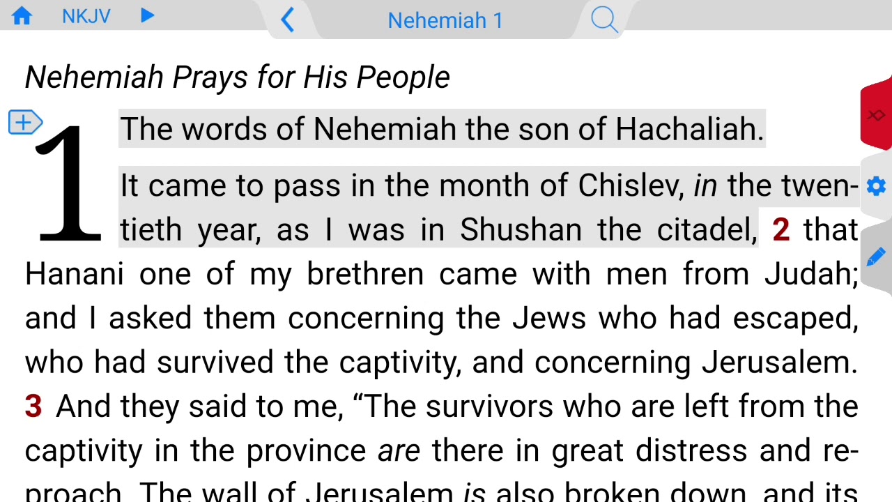 Nehemiah 01 (Bible NKJV Translation, with Audio) - YouTube