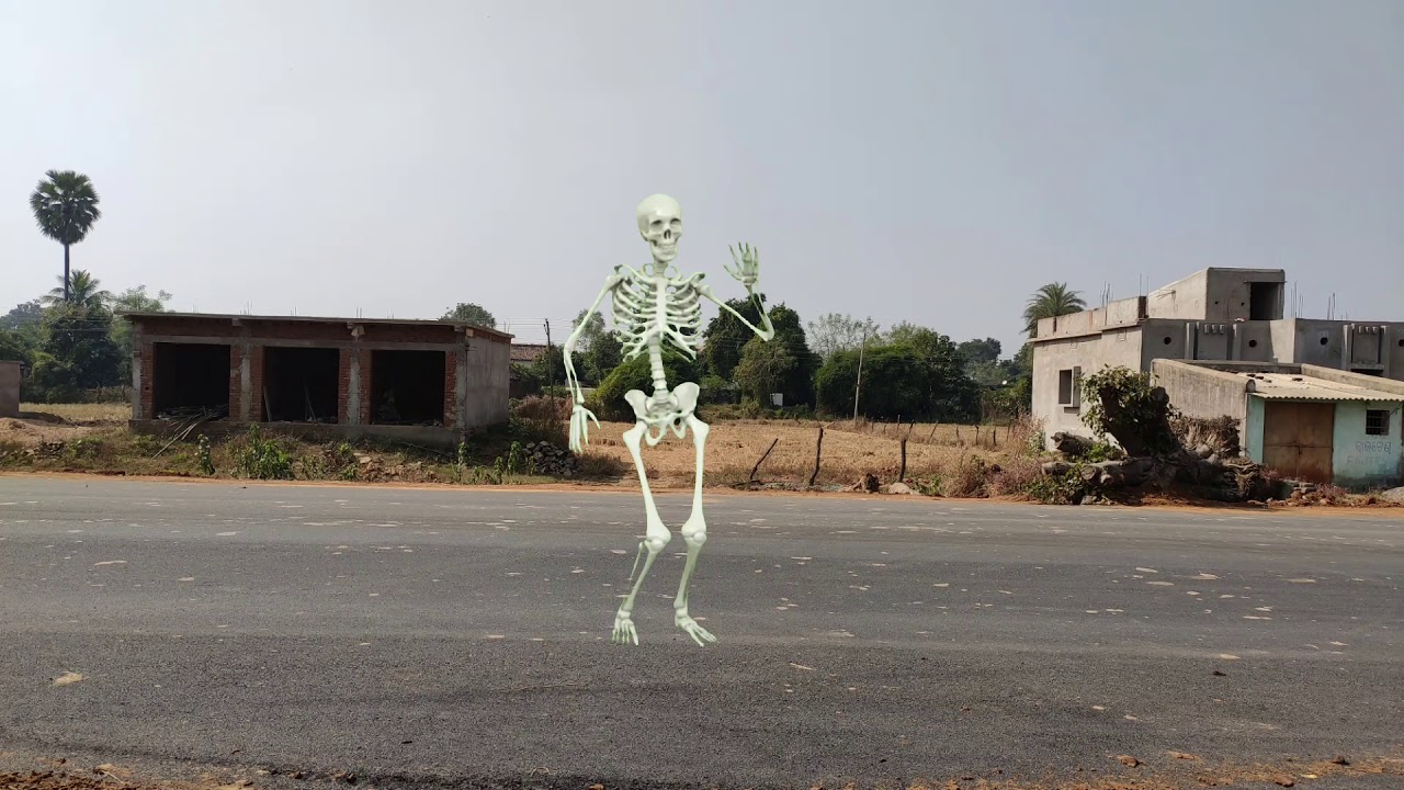 Skeleton dance on road - YouTube