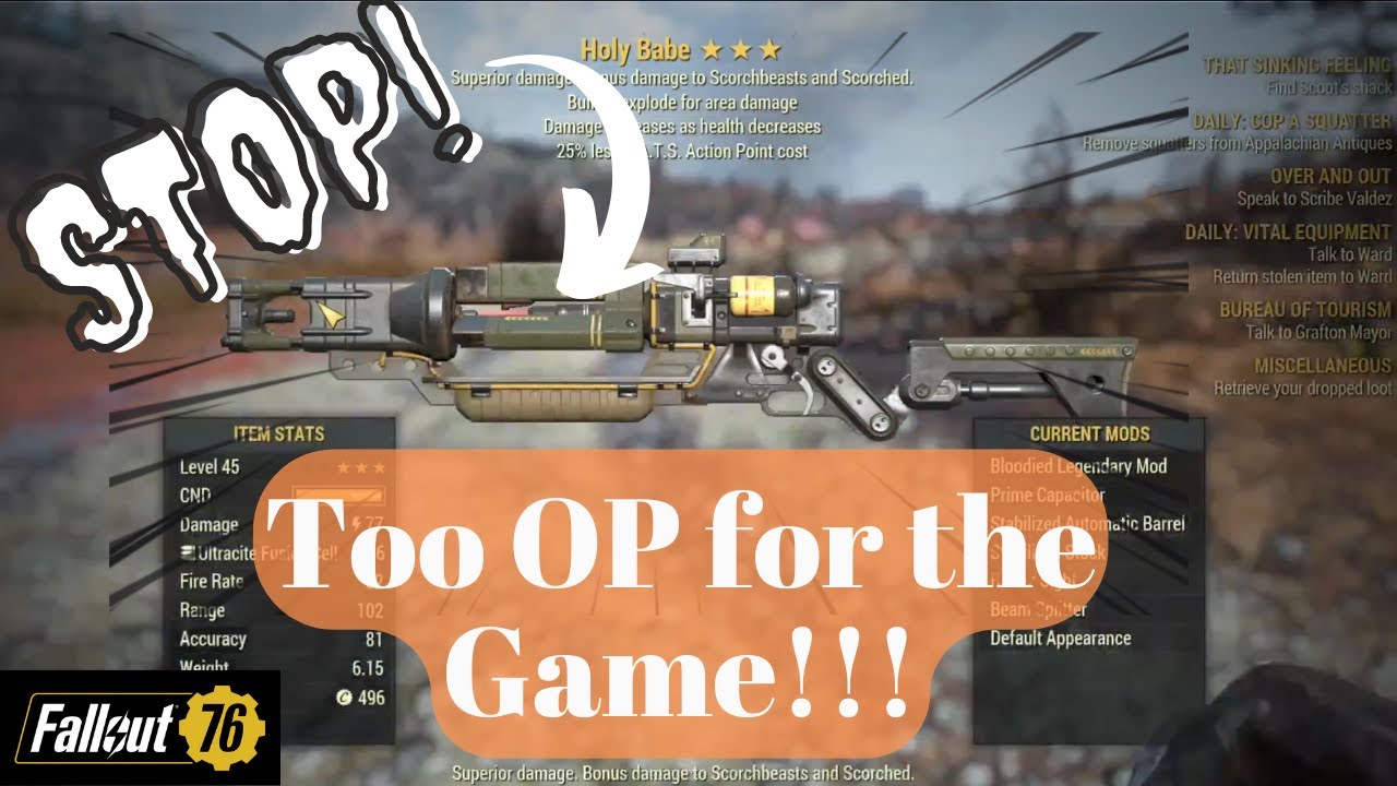 FO76 Legacy explosive laser rifle showcase. It's too much! Don't use in ...