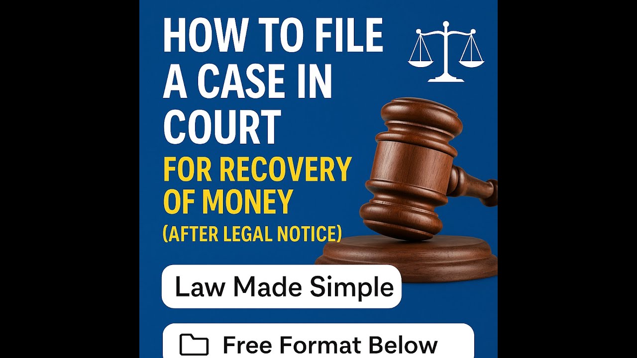 How to File a Money Recovery Suit | Plaint Format & Step-by-Step Legal ...