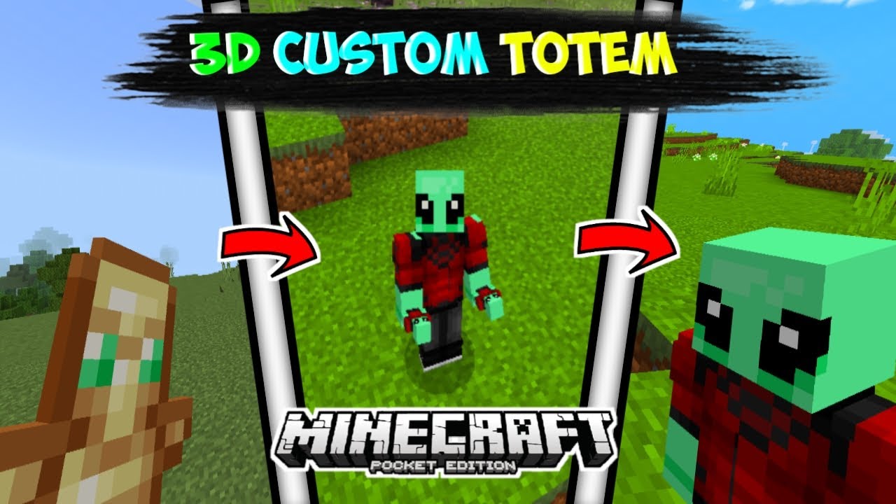 Minecraft Tutorial : 3D Custom Totem In Minecraft PE Like @sandiction ...