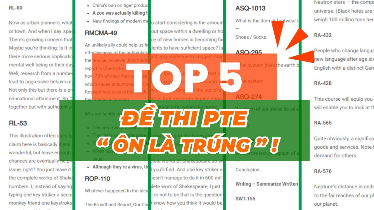 Top 5 Bộ Đề Thi PTE Có Tỷ Lệ Ra Thi Cao Nhất Của Pearson | PTE Exam ...