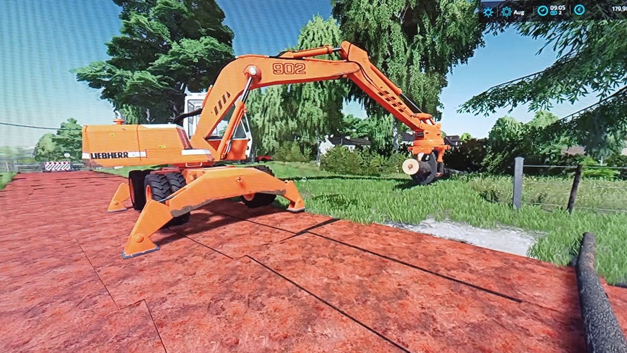 Cutting down trees w/Paus TSL 8.7 & Liebherr mobile excavator ...