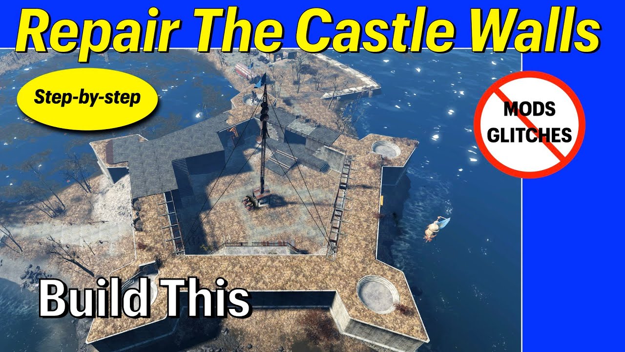 Repair The Castle Walls NO MODS or GLITCHES Fallout 4 Build Tutorial ...