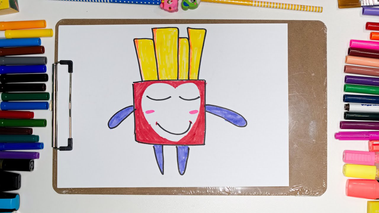 How to Draw a Cute French Fries Step by Step - YouTube