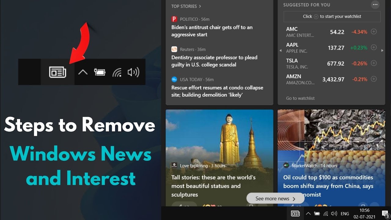 How to Remove News and Interest from Windows 10 Task Bar - YouTube