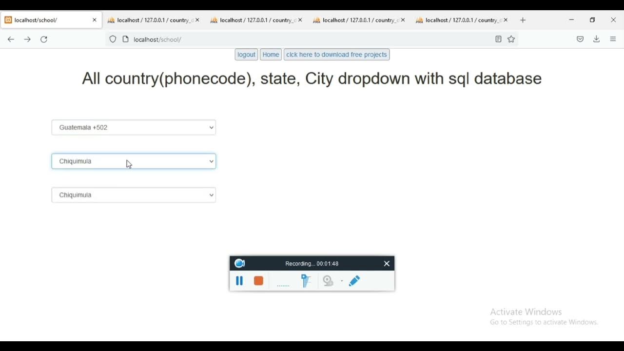 country state city dynamic dependent dropdown using ajax in codeigniter - YouTube