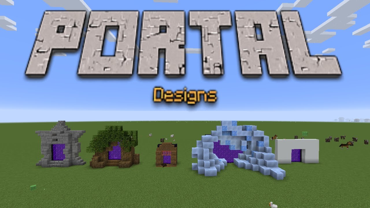 Top 5 simple NETHER PORTAL DESIGNS - YouTube