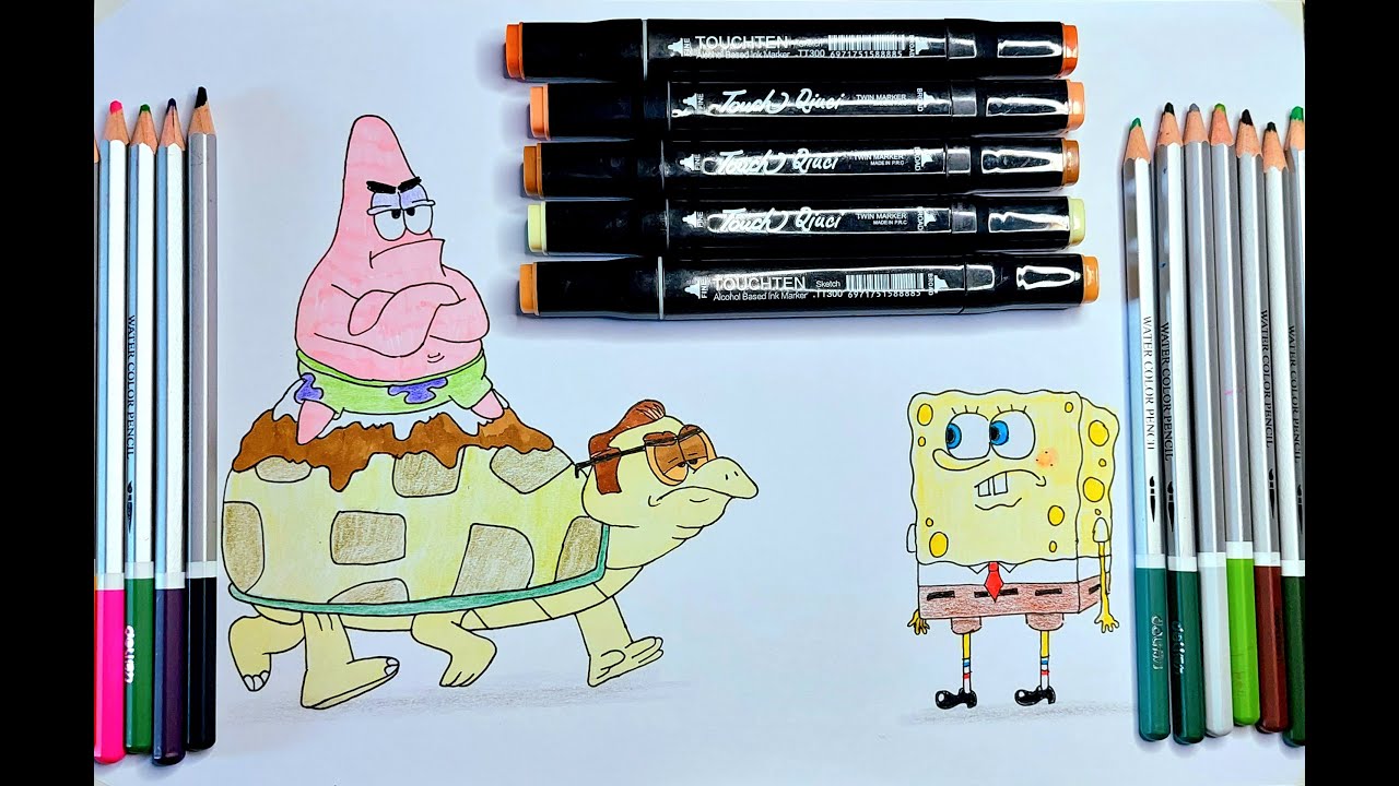 Menggambar Spongebob Patrick dan Toni siKura kura, Episode Shell Games ...