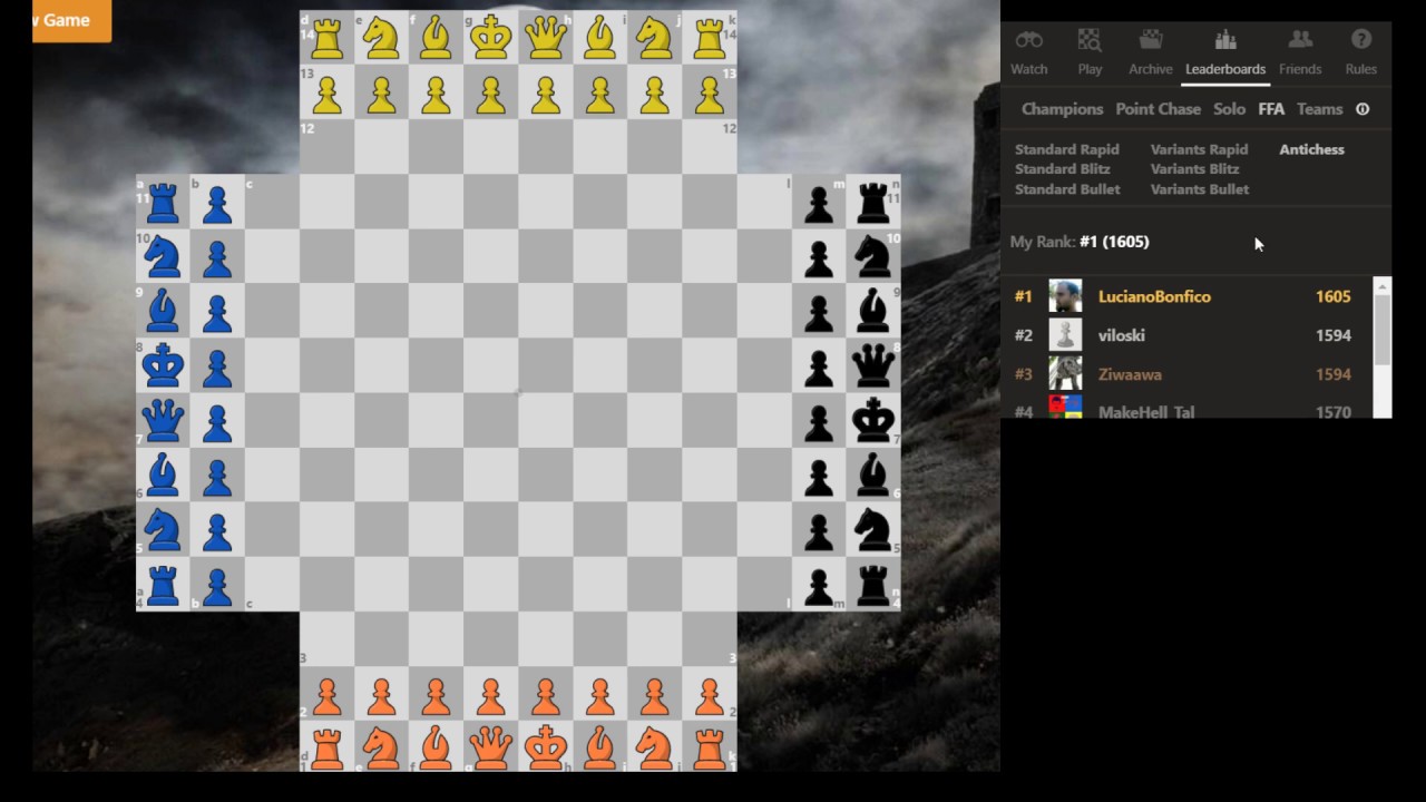 TOP 1 MUNDIAL ANTICHESS 4 PLAYER CHESS FFA - YouTube