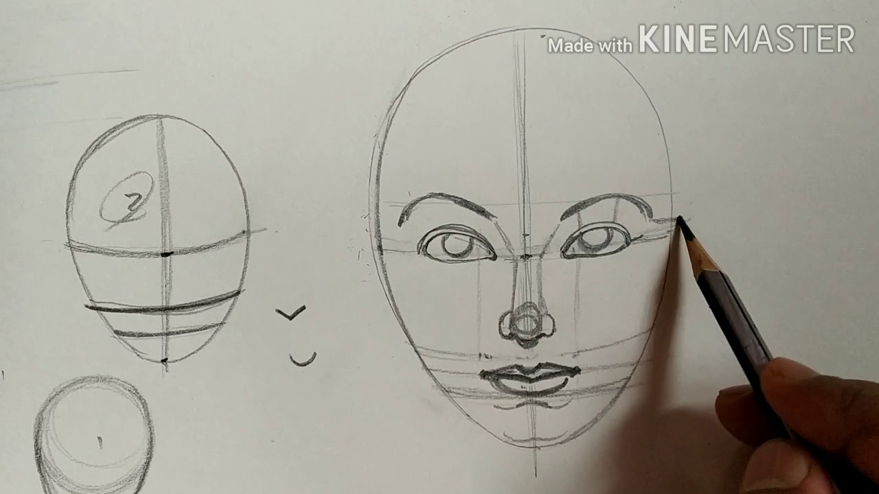 How to draw Front Face drawing - YouTube
