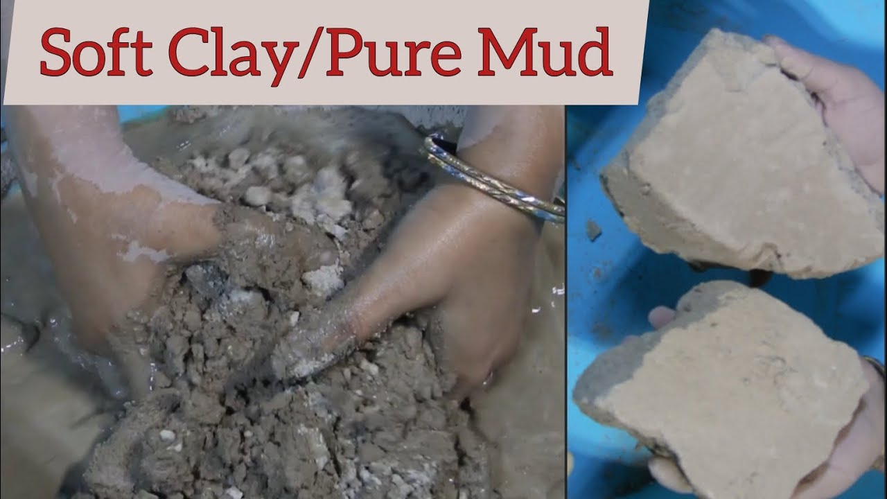 Asmr Super soft yummy 🤤 Pure Mud .. soft clay dry crumbling /pouring ...