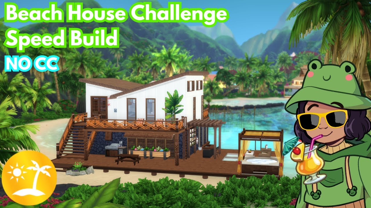 Let's Build a Beach House 🌴🍹 || No CC Speed Build 🛠 - YouTube