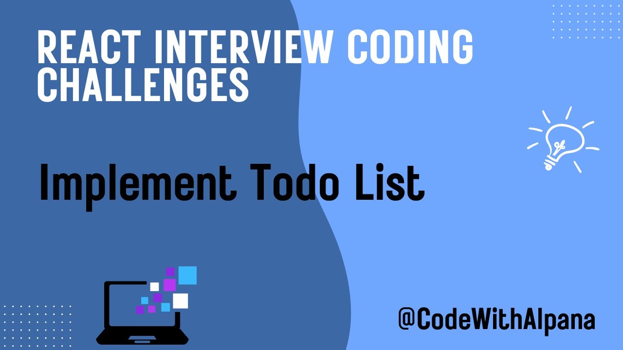 How to Build a To-Do List in React | Machine Coding | Alpana P ...