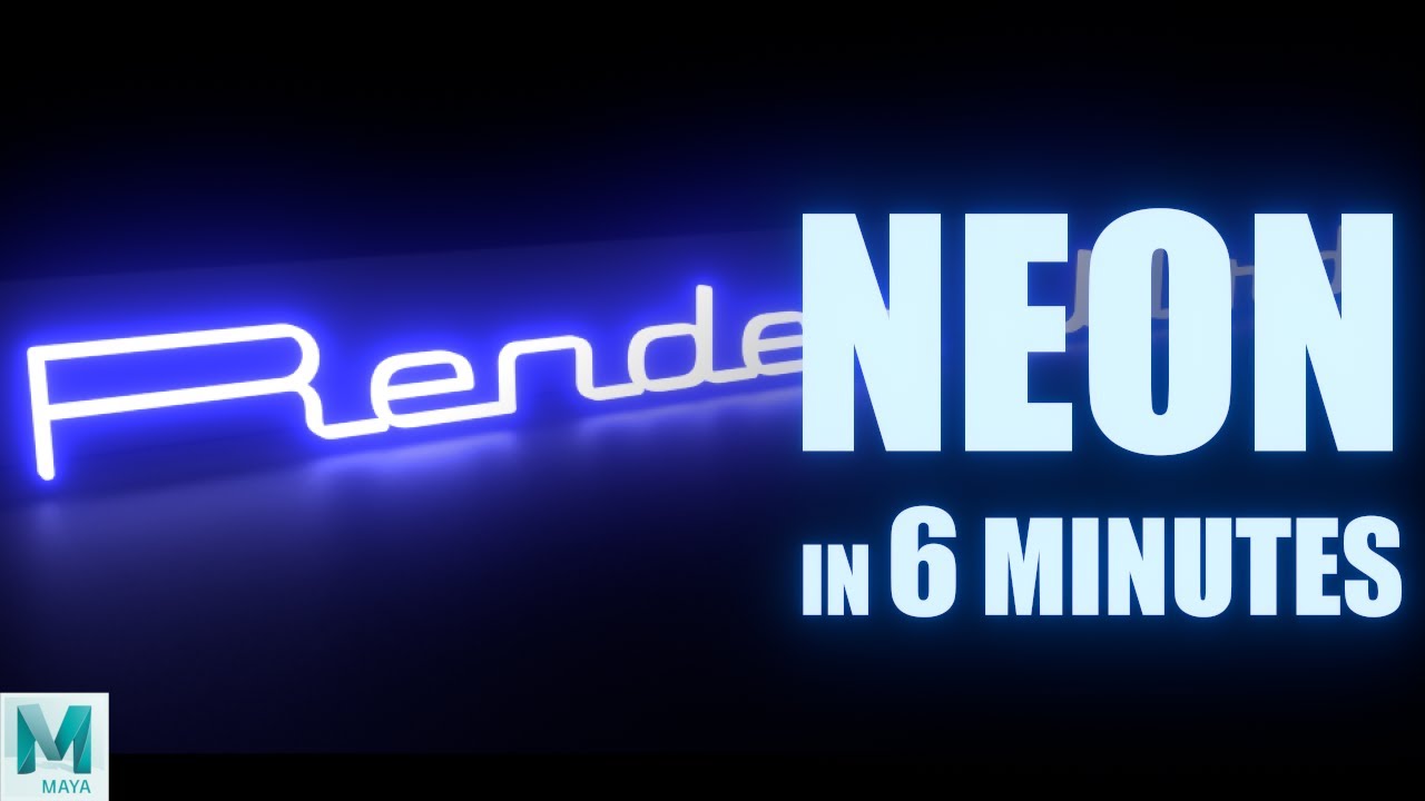 HOW TO MAKE A NEON TEXT IN 6 MINUTES - Maya 2017 - Arnold - YouTube