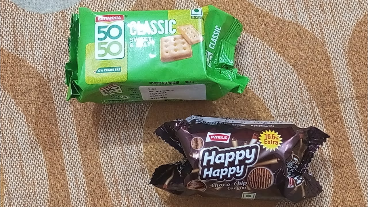 Yummy Taste 😋🤤 Britannia 50-50 biscuit VS Parle Happy Happy choco # ...