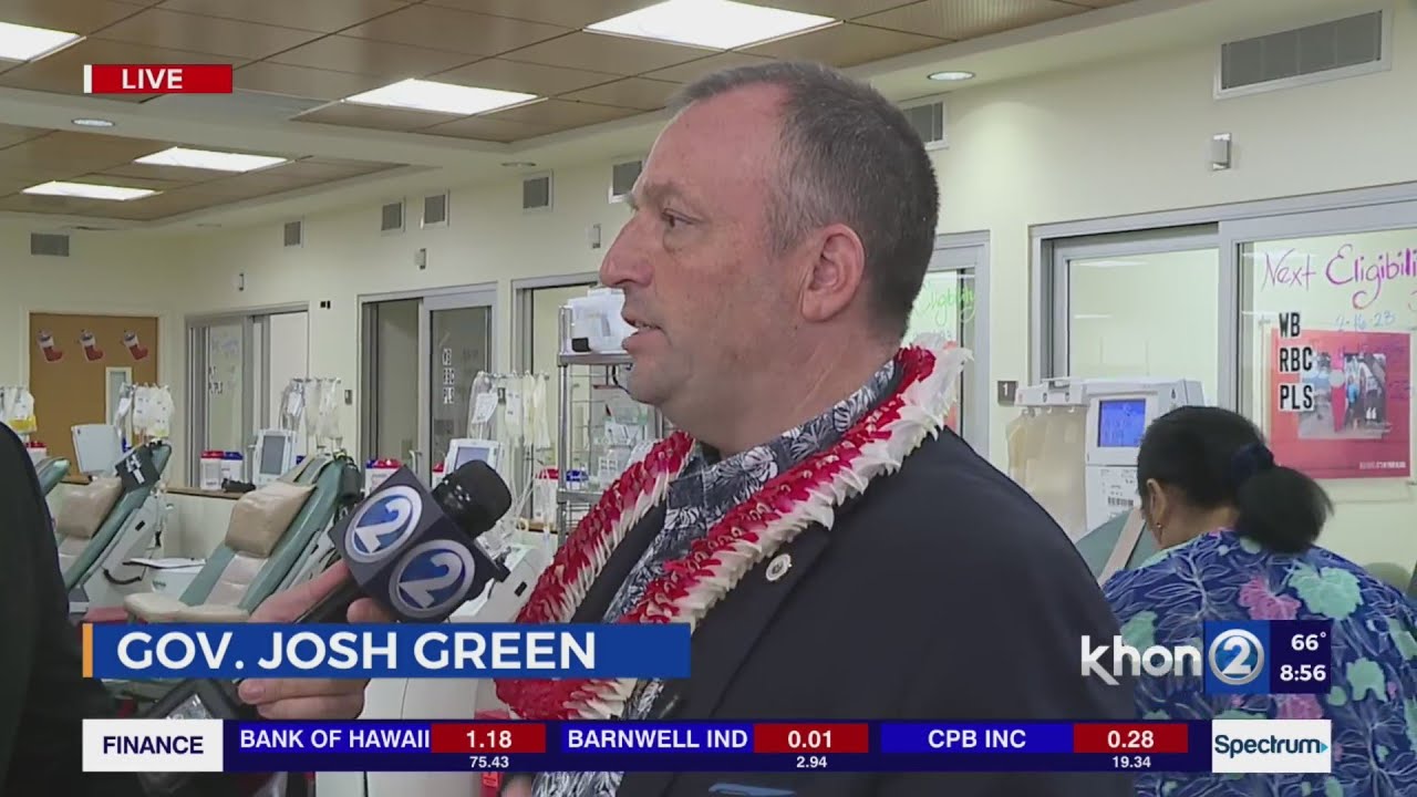 Governor Josh Green on Blood Donation Shortage with Blood Bank of ...