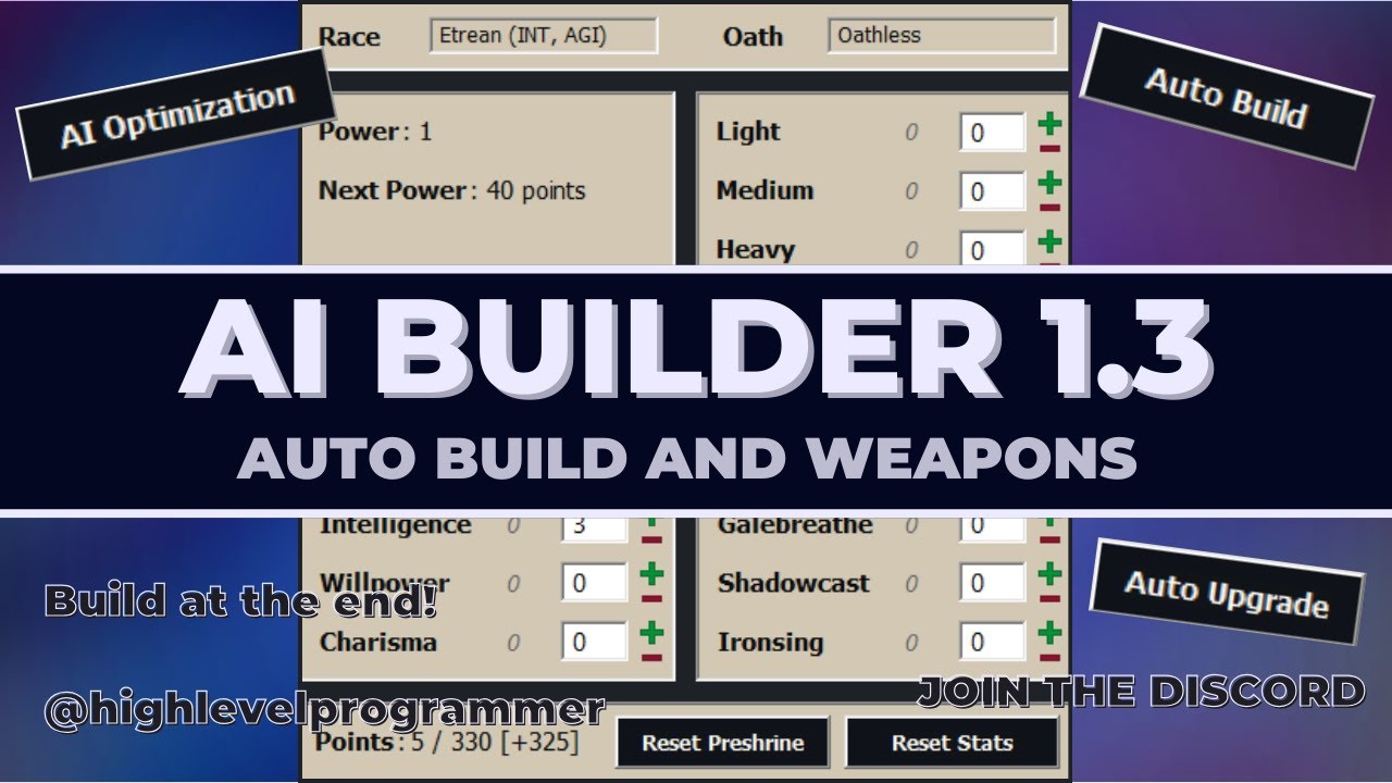 Easy Deepwoken Builds with Auto Build/Upgrade | AI Builder 1.3 Sneak ...