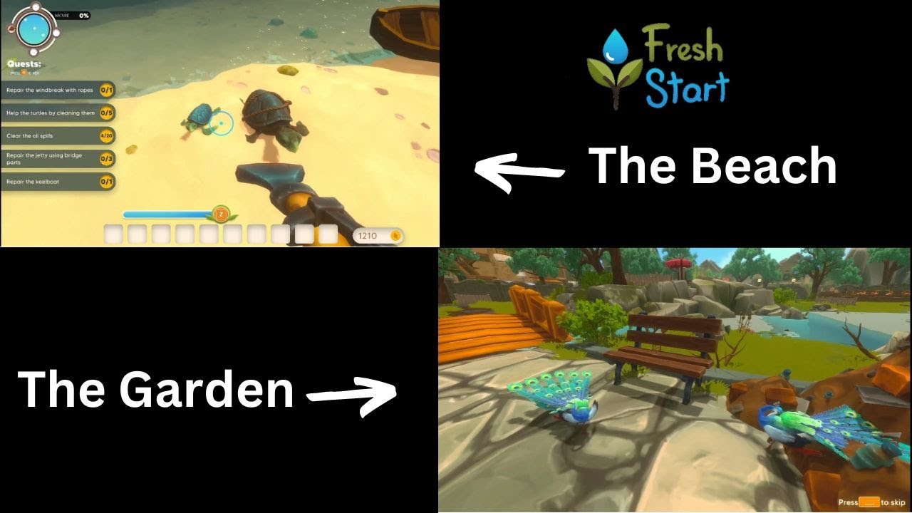Fresh Start Part 5 Rescuing the turtles on the beach then to the garden ...