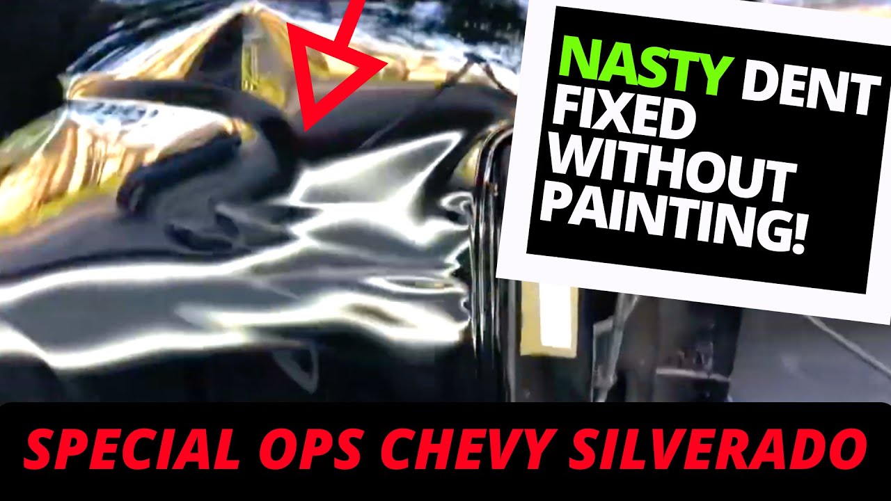 WATCH HOW WE FIX THIS CHEVY BEDSIDE DAMAGE WITH PAINTLESS DENT REPAIR ...
