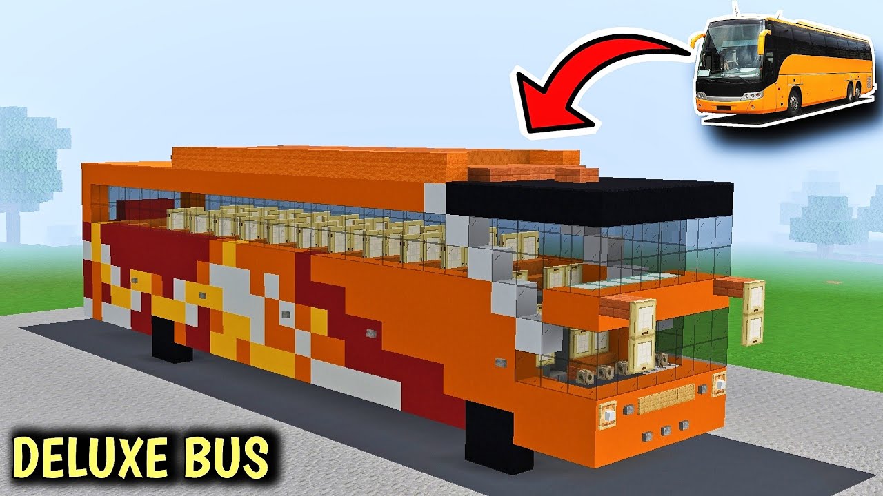 DELUXE BUS MINECRAFT || How to build bus in minecraft #minecraft # ...