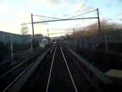 PATH train exits the tunnel, going to Journal Square - YouTube