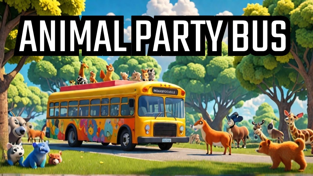 "Animal Party on the Bus! 🐘🦁🎶 | Fun Wheels on the Bus Song for Kids ...