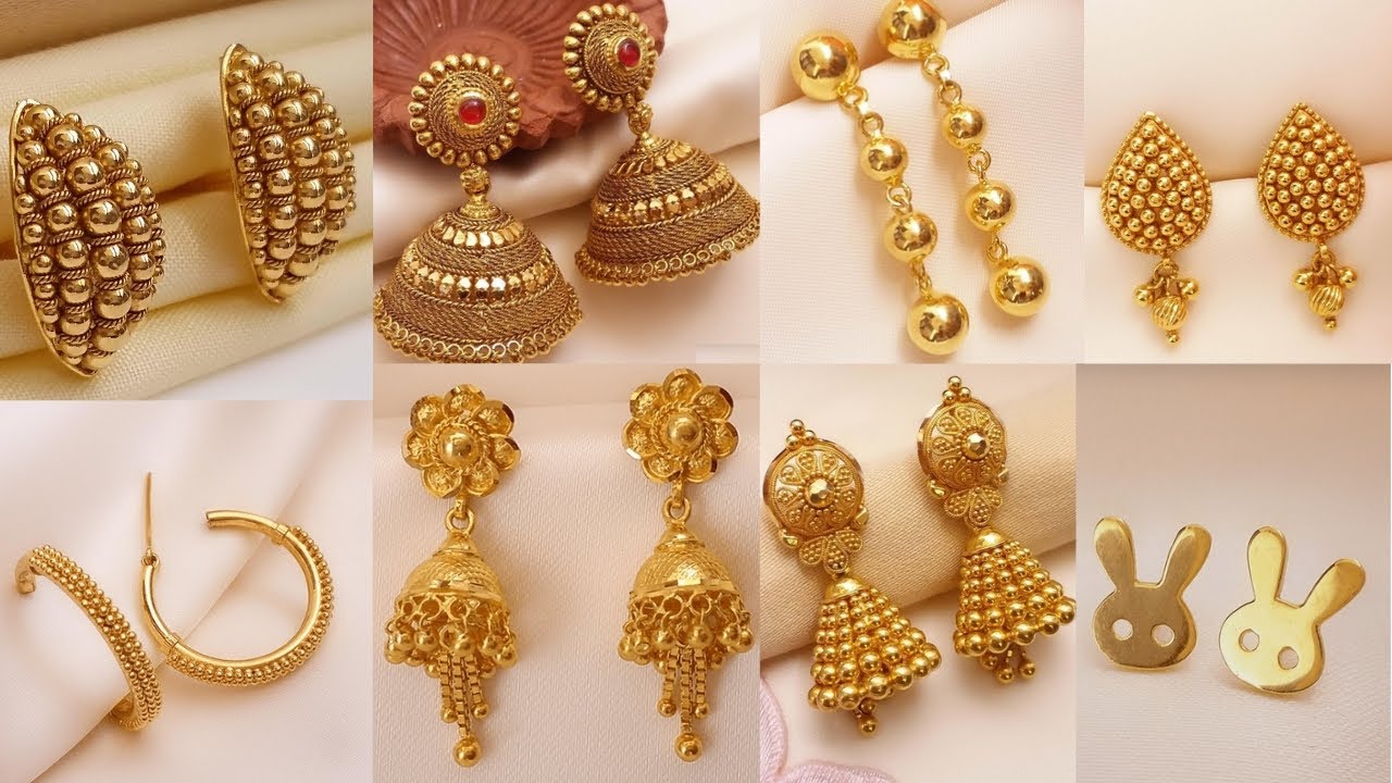 New Gold Earrings Designs |Bridal Earrings Collection | Latest Gold ...