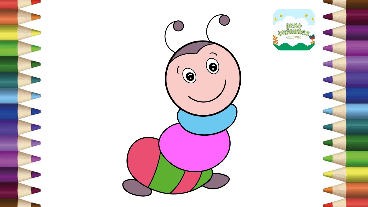 How To Draw A Cute Worm Easy Step By Step | Worm Drawing - YouTube