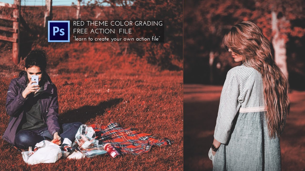 Red Theme Color Grading Effect in Photoshop | Photo Effects + FREE ...