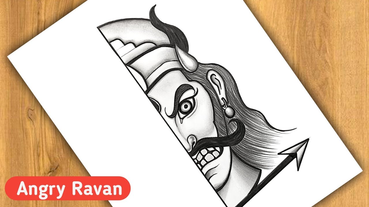 Angry Ravan Drawing 👹 | Dussehra Special Sketch | Step by Step ...