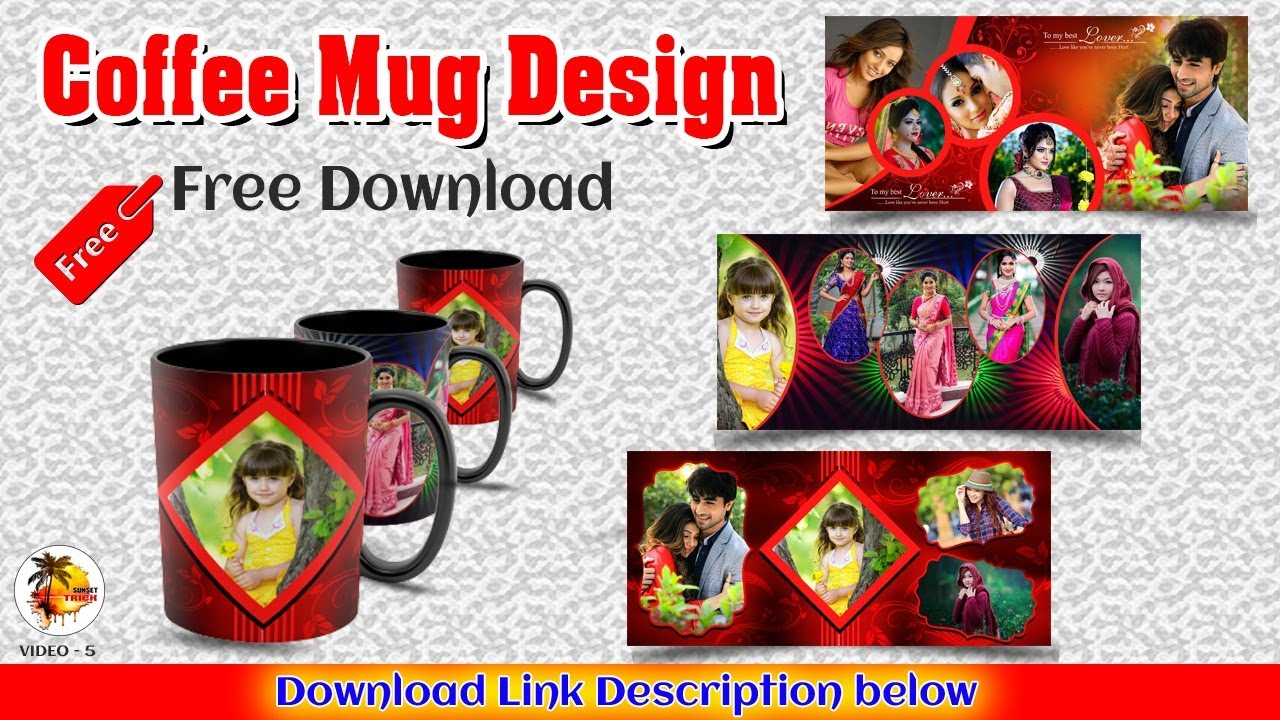 How to design Photo Mug In Photoshop Free Creative Mug PSD | Free Mug ...