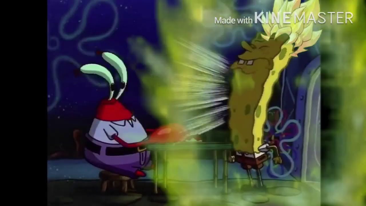 Spongebob goes super saiyan - YouTube