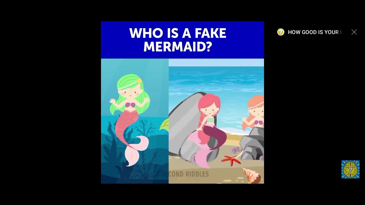 Who Is a fake Mermaid? 7 Second Riddles #Riddles #Quiz #FunChallenge # ...