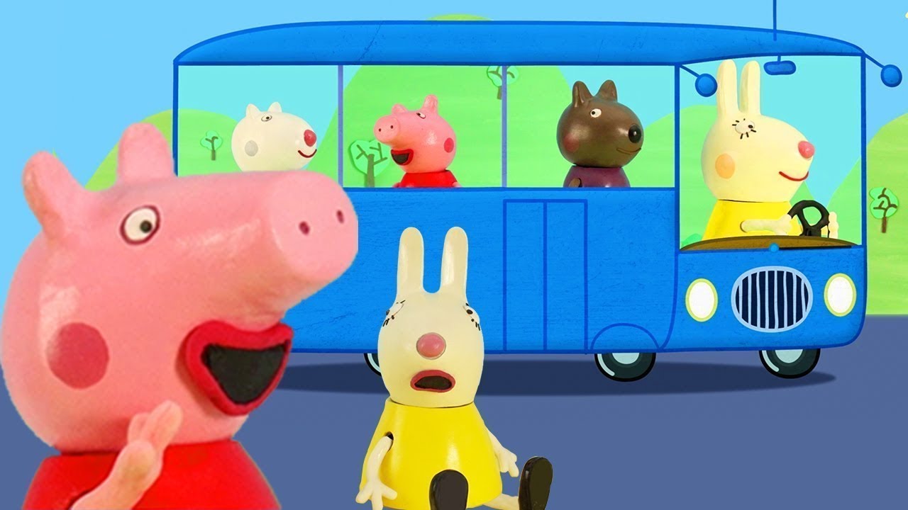 The Wheels on the Bus Ft. Peppa Pig | Peppa Pig Stop Motion | Peppa Pig ...
