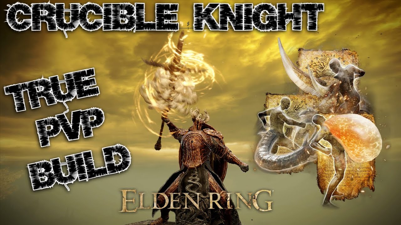 True Crucible Knight PvP Build W/ Siluria Tree Spear Elden Ring Duels ...
