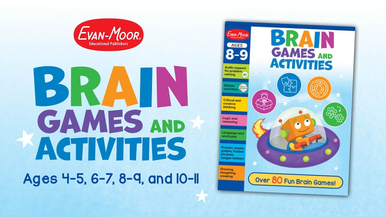 Evan-Moor's Brain Games and Activities Workbook for Kids - YouTube