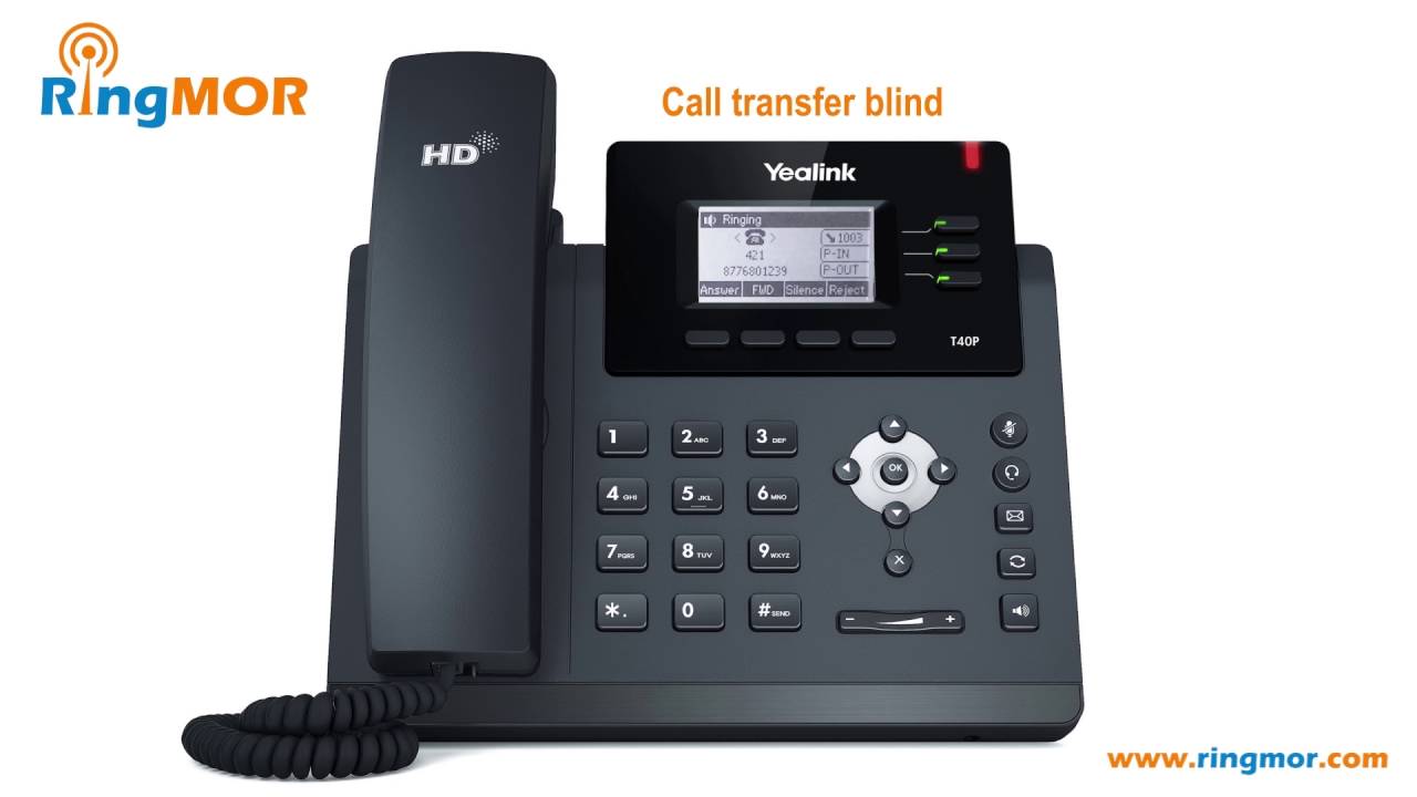 Yealink T40P - Call transfer blind - YouTube